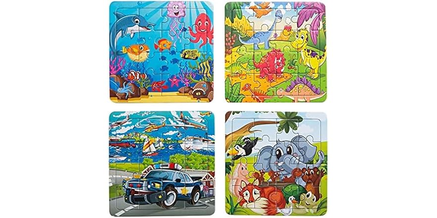 4 Pack Jigsaw Puzzles for Kids