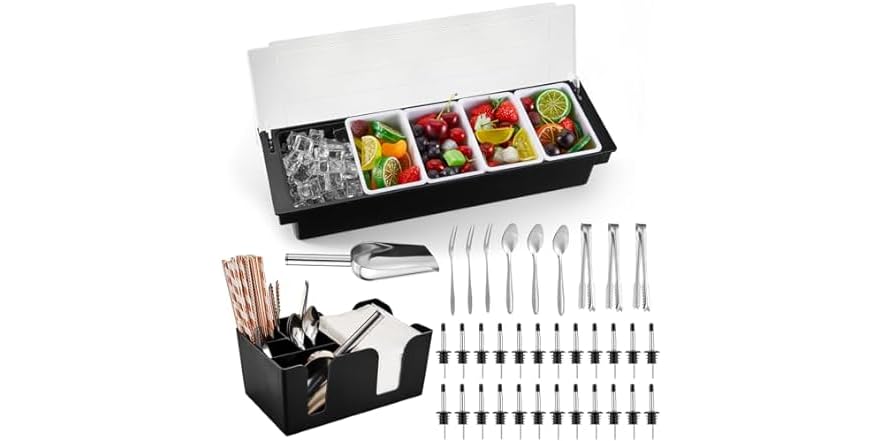 5 Compartment Condiment Container Bar