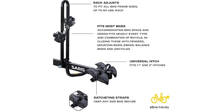 Saris Freedom Bike Hitch Car Rack, 2 Carrier
