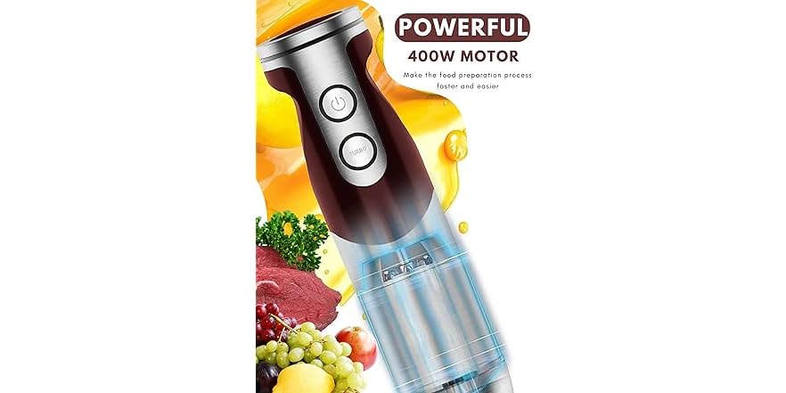 MegaWise 3-in-1 Hand Blender Set with Variable Speed Control