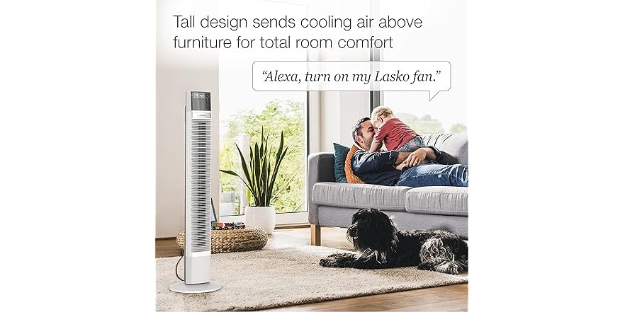 Lasko Works W/ Alexa Oscillating Tower Fan