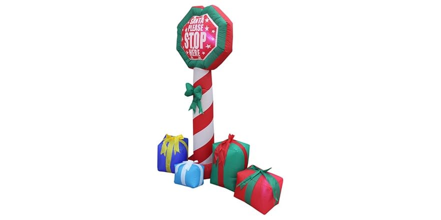 Stop Sign Gift Boxes Yard Decoration - 6 Ft