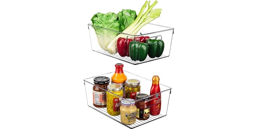 Sorbus Clear Square Fridge Bins