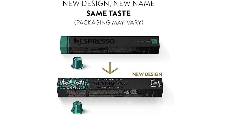 (10 Pack) Nespresso Capsules OriginalLine, Stockholm Fortissio