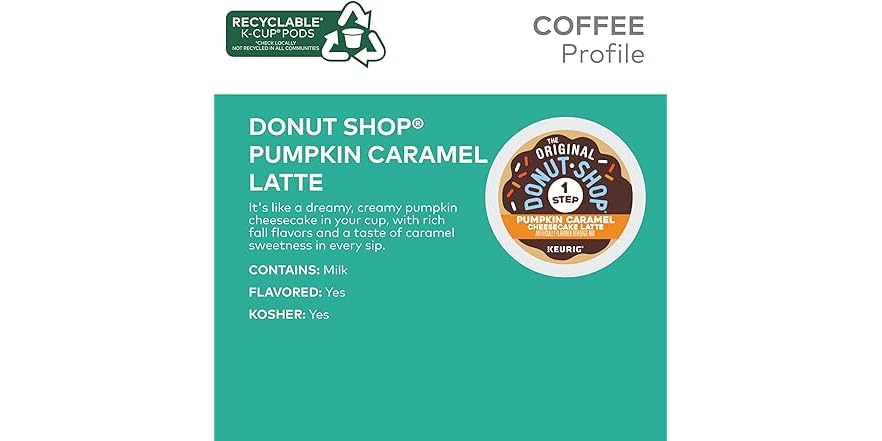(60 Count) The Original Donut Shop Pumpkin Caramel Cheesecake Latte K Cups