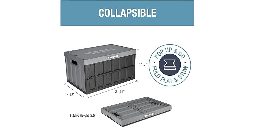 CleverMade Storage Bin (With Lid) Stone, 3PK - 46L