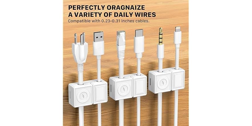 FlyCoco 6 Pack Magnetic Cable Clips