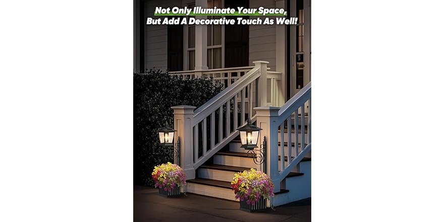 Outdoor Flower Pots 2 in 1, Solar Lamp Post with Planter
