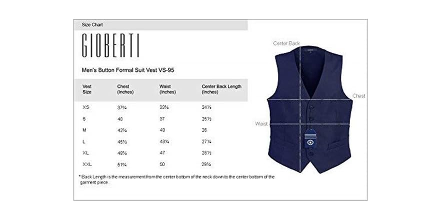 Gioberti Mens Formal Suit Vest
