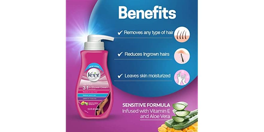 Veet In Shower Hair Removal Cream 4 Pack