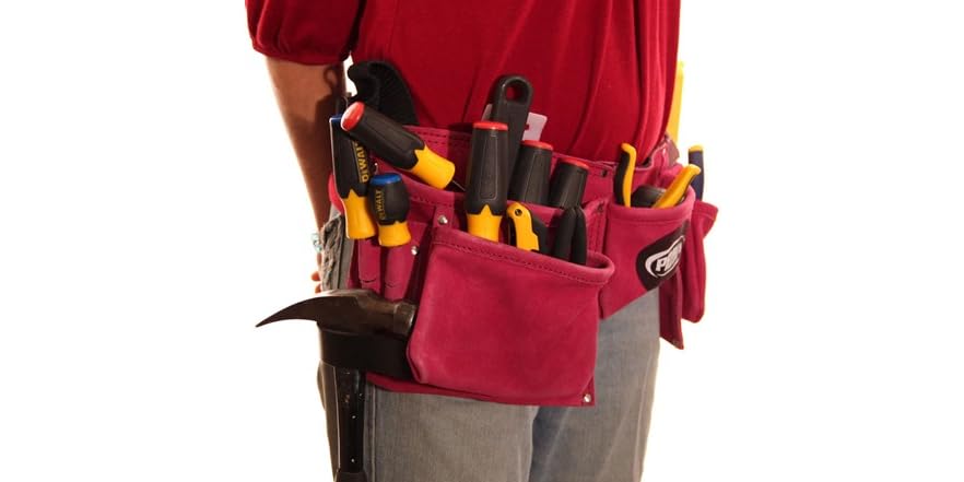 Graintex 8-Pocket Pink Leather Tool Belt
