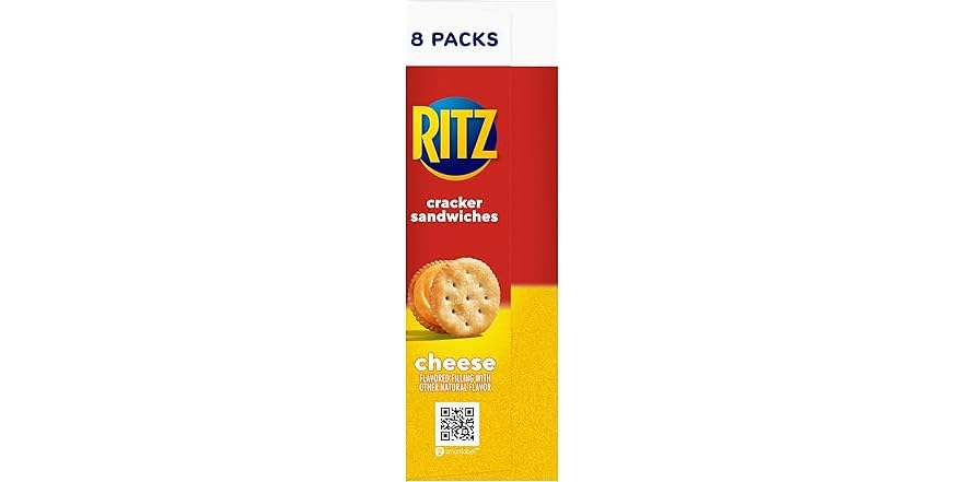 RITZ Cheese Sandwich Crackers, 8 Snack Packs