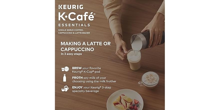K-Cafe Essentials Single Serve K-Cup Pod Coffee, Latte and Cappuccino ...