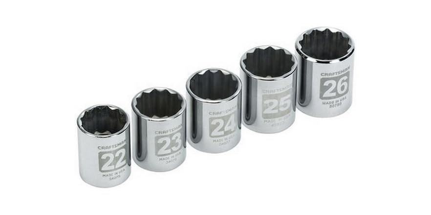 Craftsman 5-Piece Metric 12-pt 1/2" Drive Socket Set