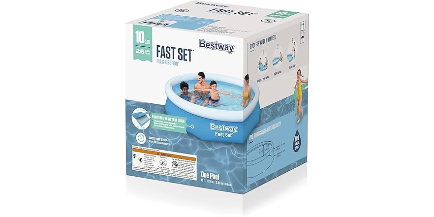 Bestway Fast Set 10’ x 26” Round Inflatable Pool