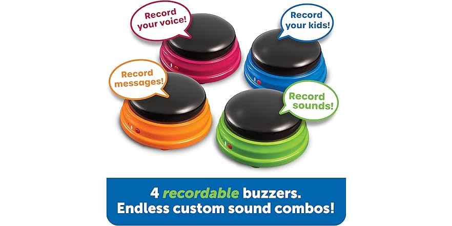 Recordable Answer Buzzers, 4 Pack