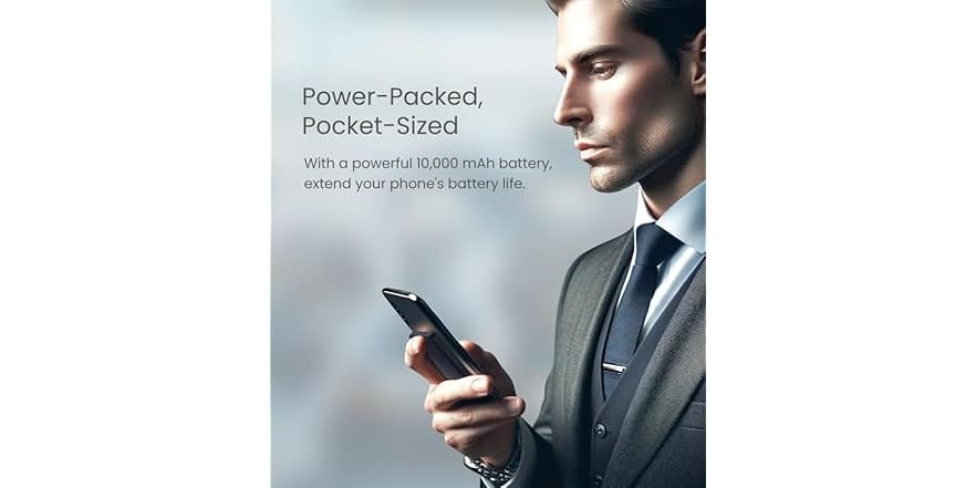 Emerson Compact 10,000mAh Power Bank with 15W Wireless Charging