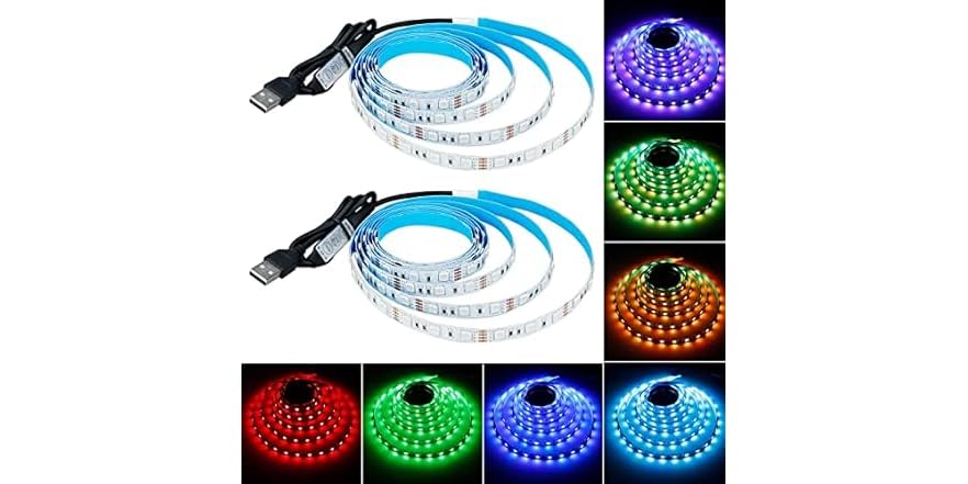 2 Pc Usb Led Light Strip With Controller