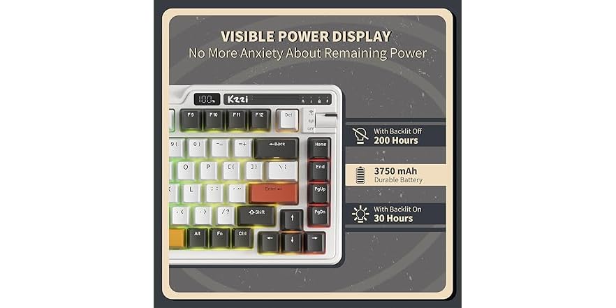 KZZI K75 PRO RGB 75% Wireless Mechanical Keyboard