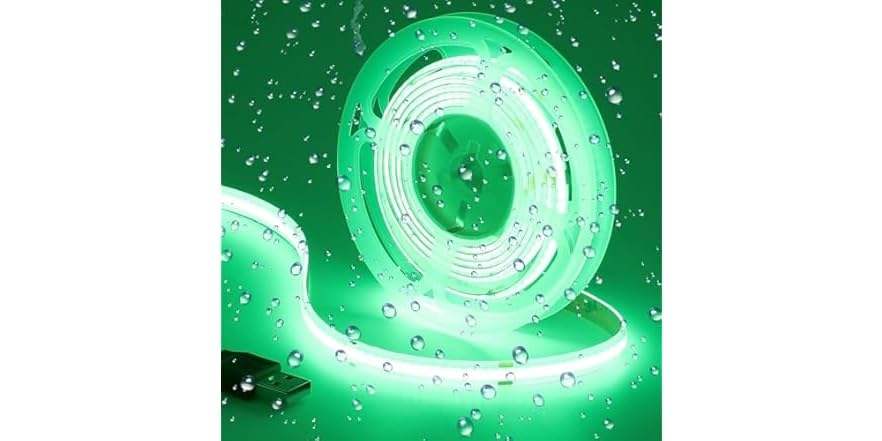 5V USB COB Green LED Strip Light 2 Pack