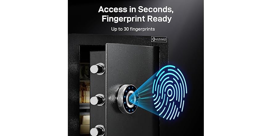 ADIMO Biometric Safe Box 1.6 CuFt. w/ Touchscreen