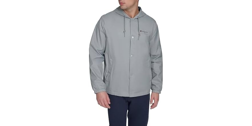 Champion Men Hooded Coaches Rain Jacket