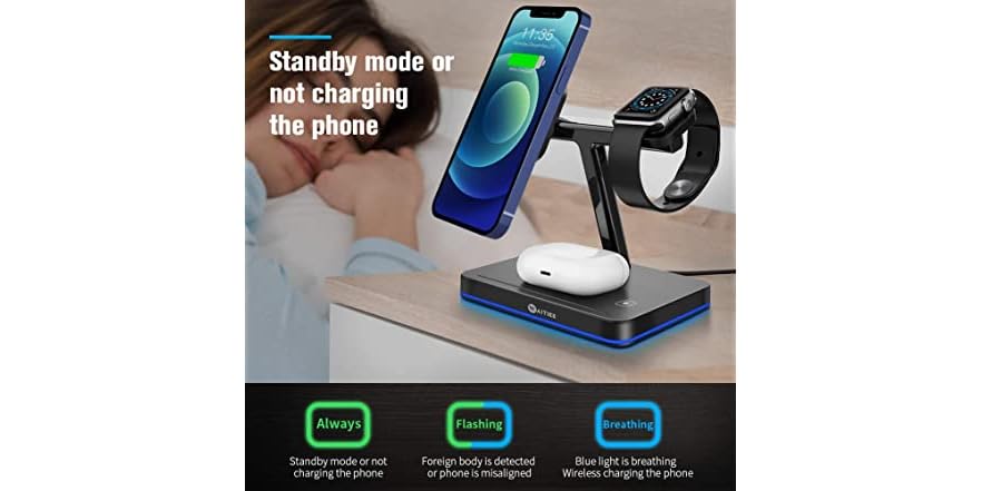 WAITIEE 3 in 1 Wireless Charging Station