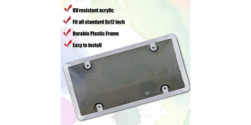 Zone Tech 2 PK License Plate Shield Frame Combo
