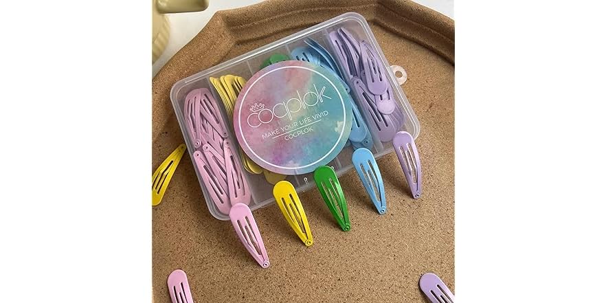 100 Hair Clips, Colored Metal Non Slip S