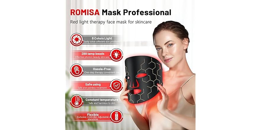 ROMISA 8-in-1 Red Light Therapy Mask