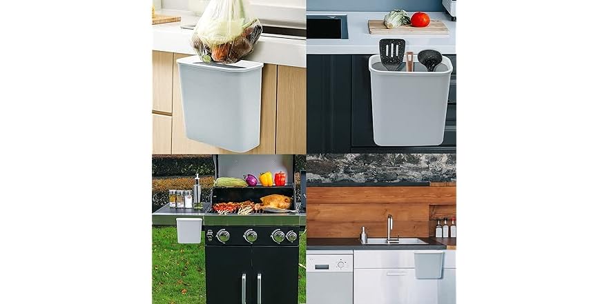 Magnetic Hanging Trash Can, 2.1 Gallon