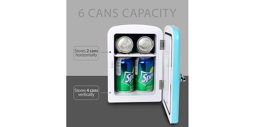 Koolatron retro Mini Portable Fridge, 4L