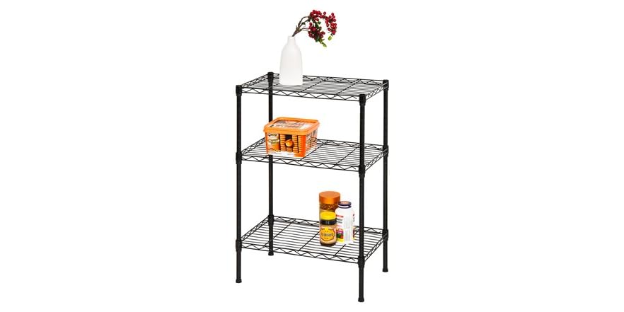 3 Tier Wire Shelf Rack Black