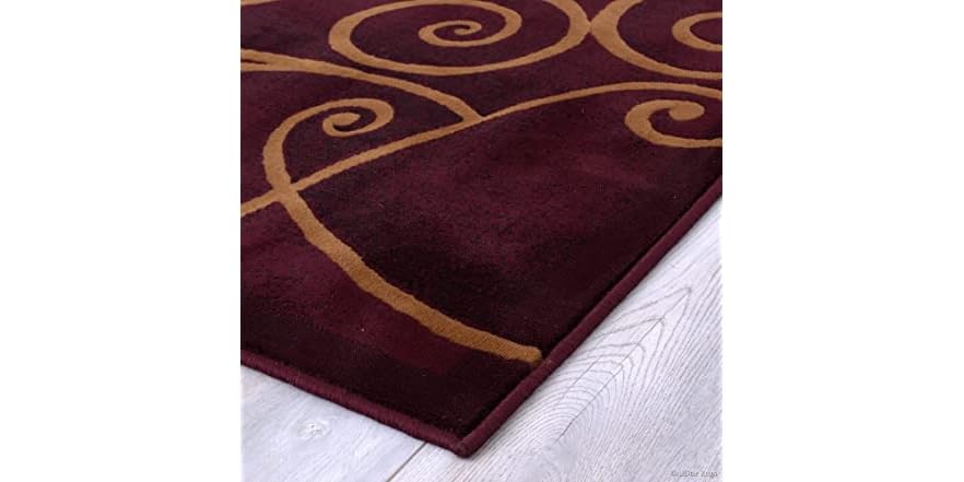 AllStar Rugs Allstar 5x7 Burgundy and Espresso Mode