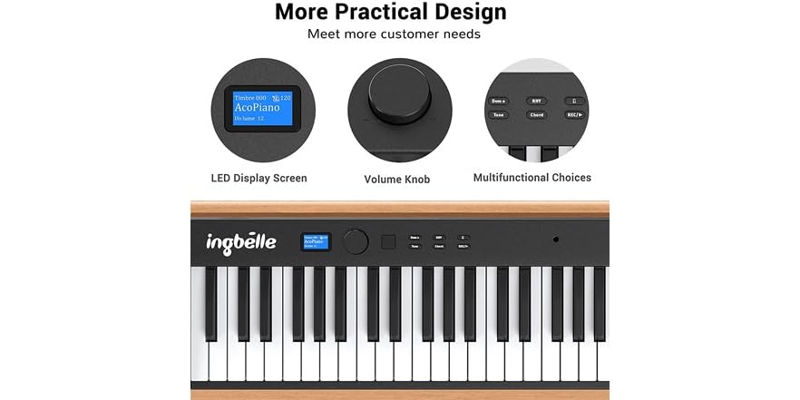 Ingbelle Foldable 88-Key Digital Piano Keyboard