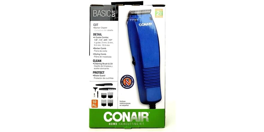 CONAIR Basic Cut Hair Clippers 10 PC Set