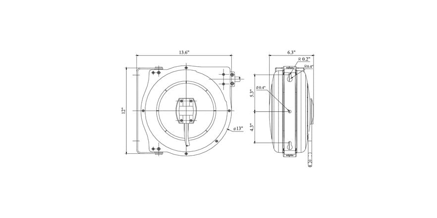 ReelWorks 1/4" x 33' Retractable Air Hose Reel