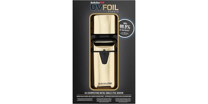 BaBylissPRO UVFOIL UV-Disinfecting Metal Single-Foil Shavers (Open Box)
