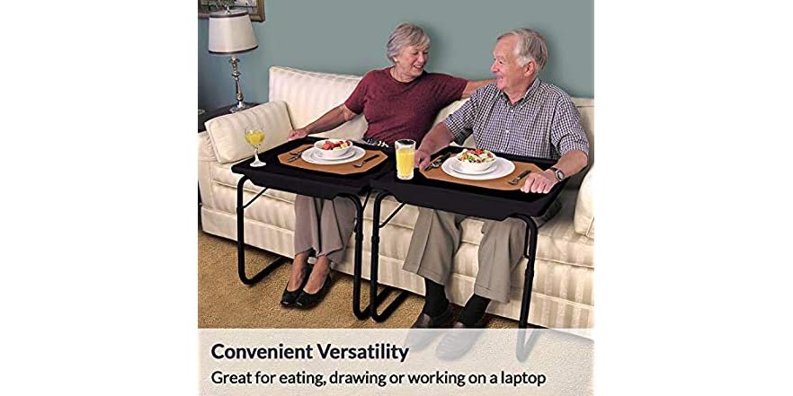 Table Mate II Folding TV Tray Table and Cup Holder