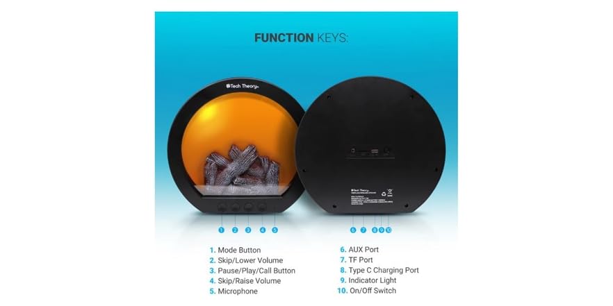 Tech Theory Fireplace Bluetooth Wireless Speaker