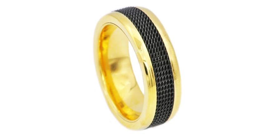 Stainless Steel Mesh Inlay Ring