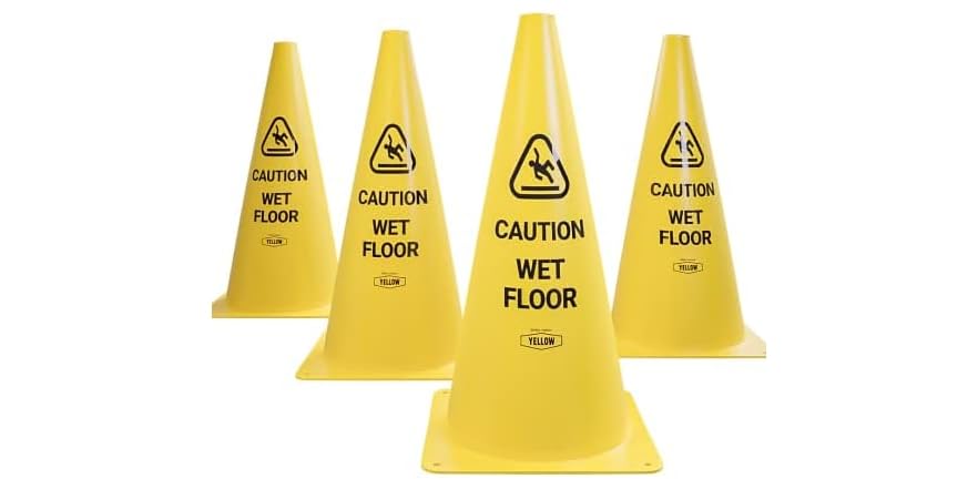 Yellow Safety "Caution Wet Floor" Cones