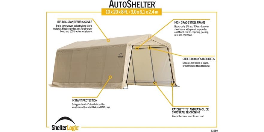 ShelterLogic 10' x 20' x 8' All-Steel Metal Frame Shelter