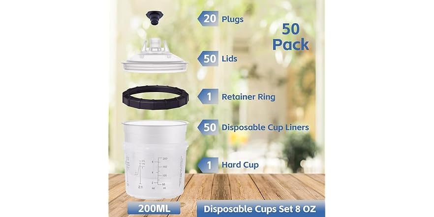 50 Set Disposable Paint Gun Cup System