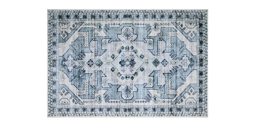 Bibb Home Washable Flannel Printed Accent Rug, 24"x36"