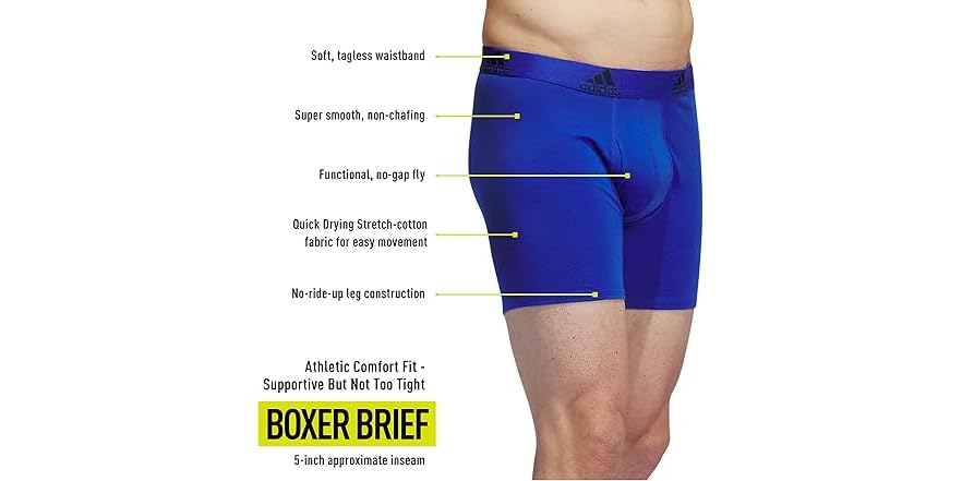 adidas Men's Stretch Boxer Briefs 3-Pack