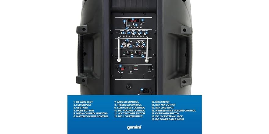 Gemini Portable Bluetooth Karaoke Speaker