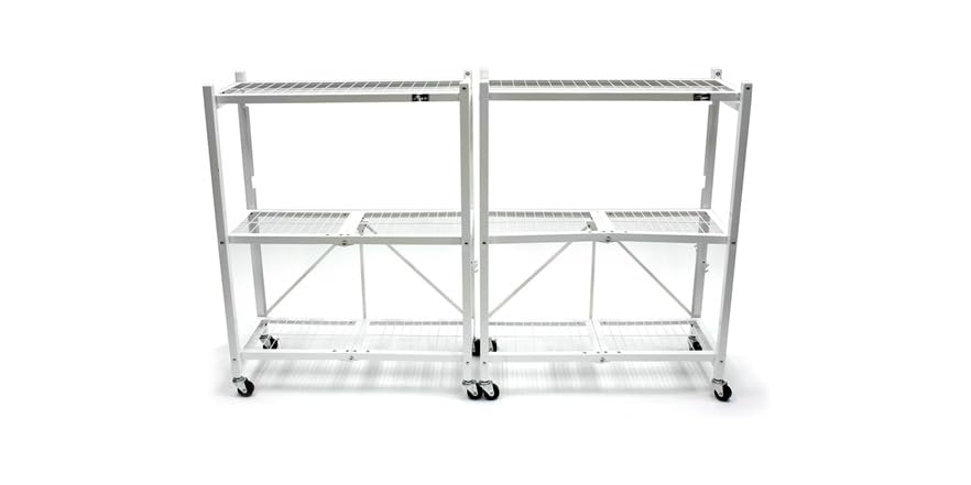 Origami 3-Shelf Collapsible Rack, 2-Pk, White