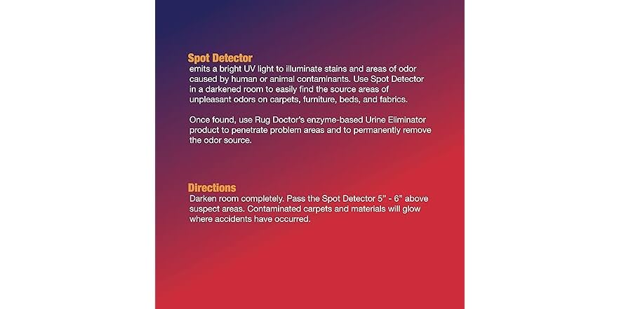 Rug Doctor Spot Detector