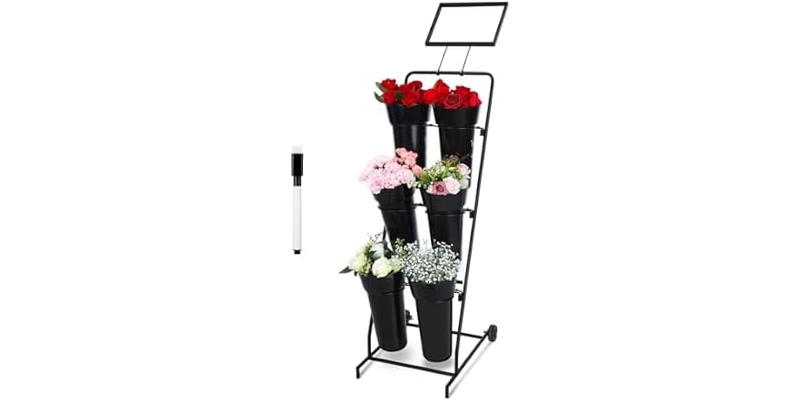 Flower Display Stand with 6 Buckets